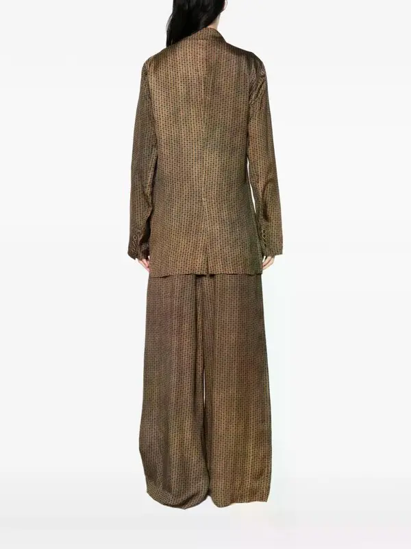 UMA WANG Geometric Jacquard Wrap Jacket - Neutrals