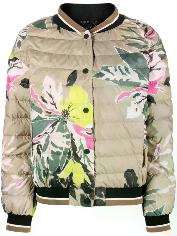 Herno Beta Flower Padded Bomber Jacket - Neutrals