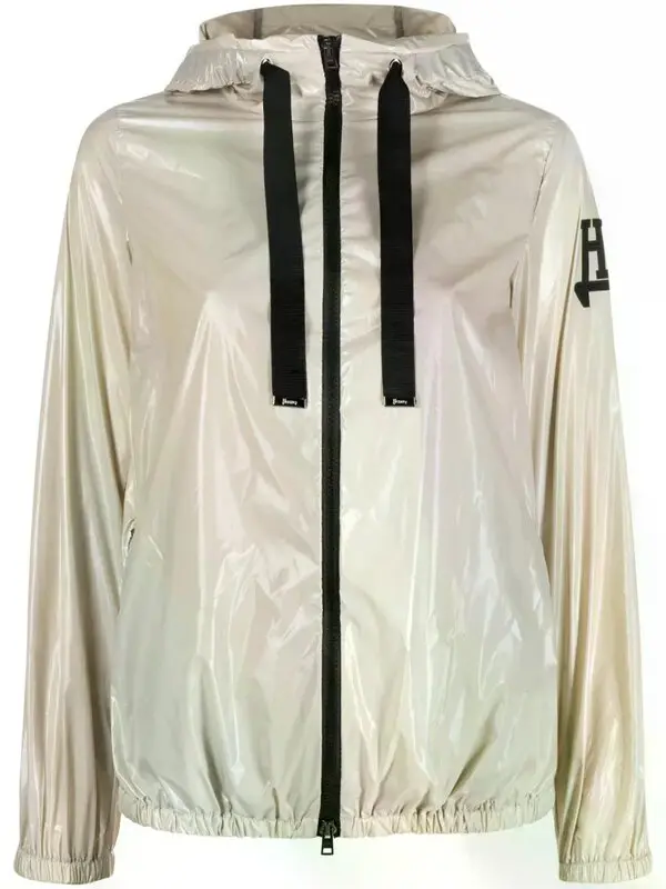 Herno Logo-patch Hooded Jacket - Neutrals