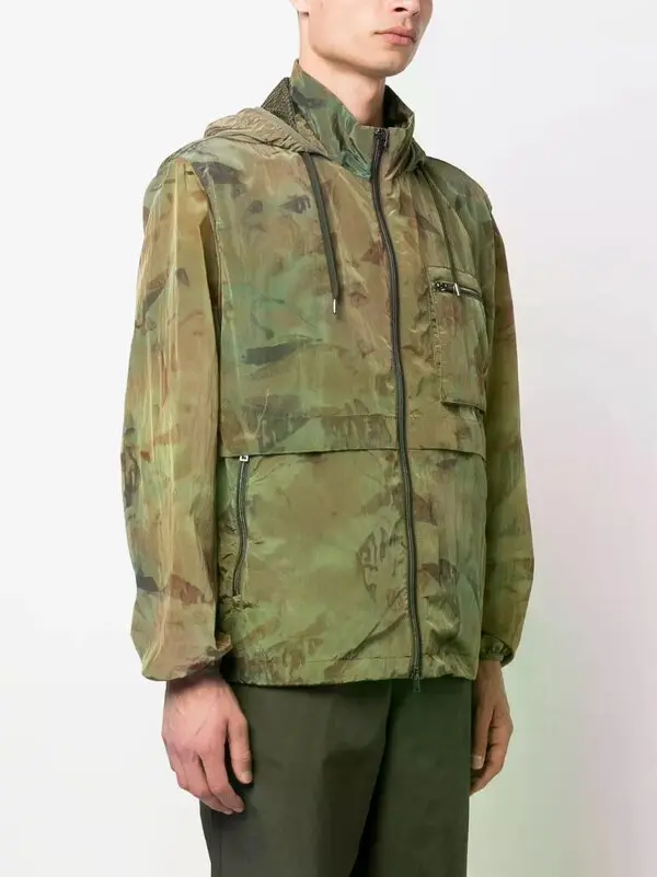 Herno Camouflage-pattern Hooded Bomber Jacket