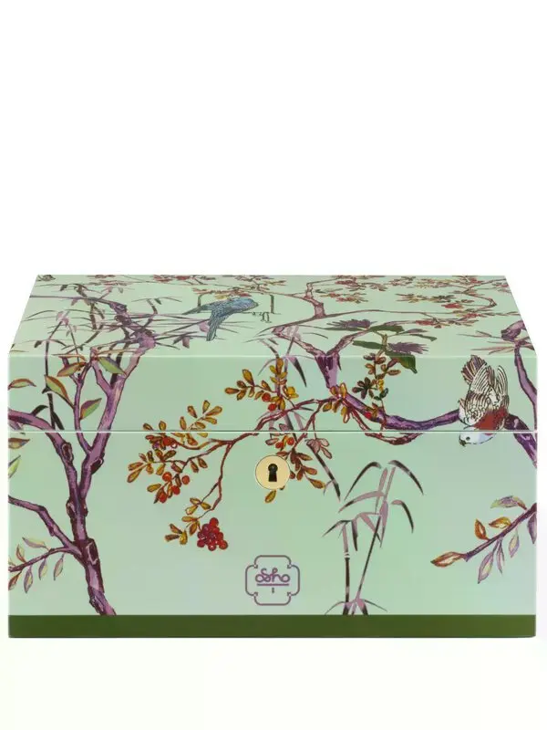 Shanghai Tang Forbidden Garden Lacquer Jewellery Box - Green