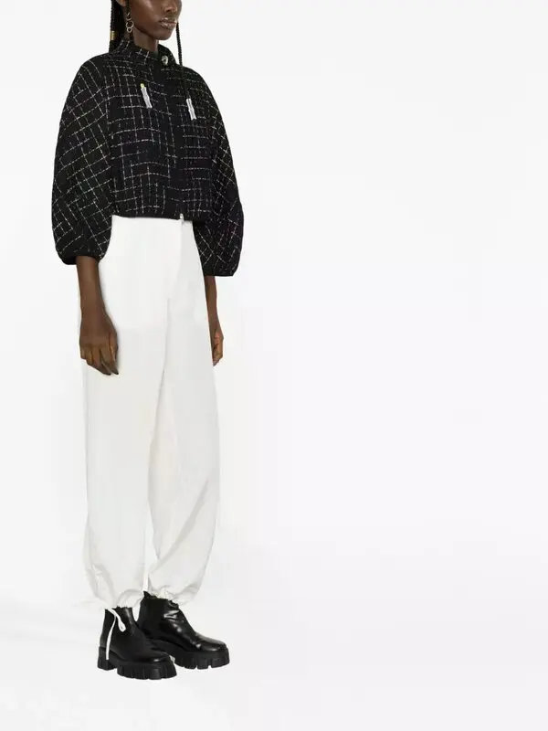 Herno Grid-patterned Cropped Jacket