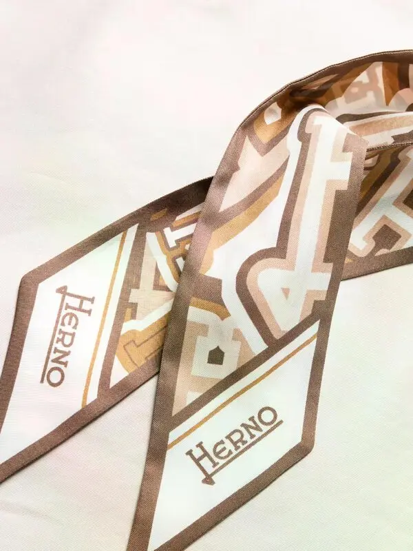 Herno Scarf-embellished Parka Coat - Neutrals
