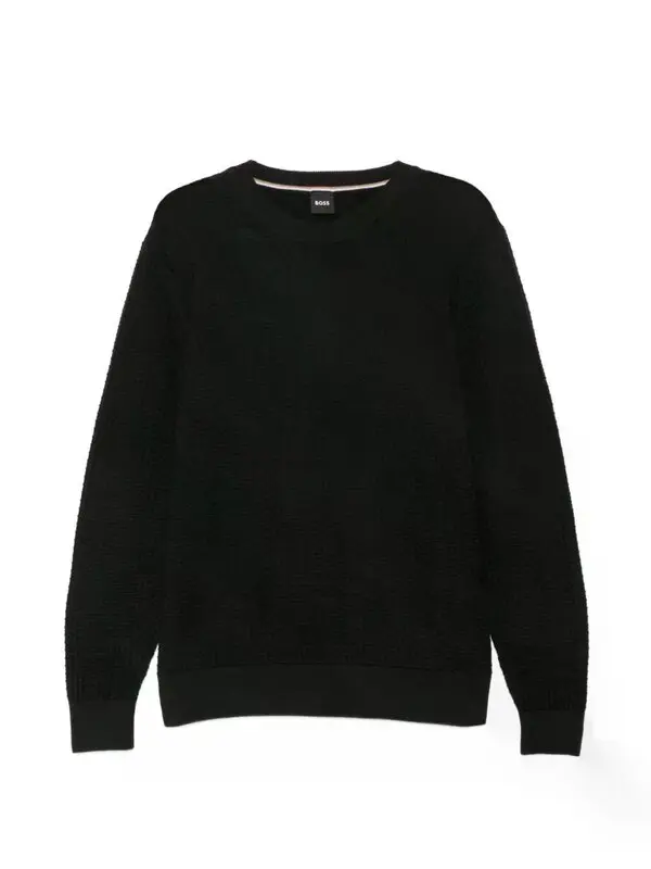 BOSS Textured Pullover Sweater