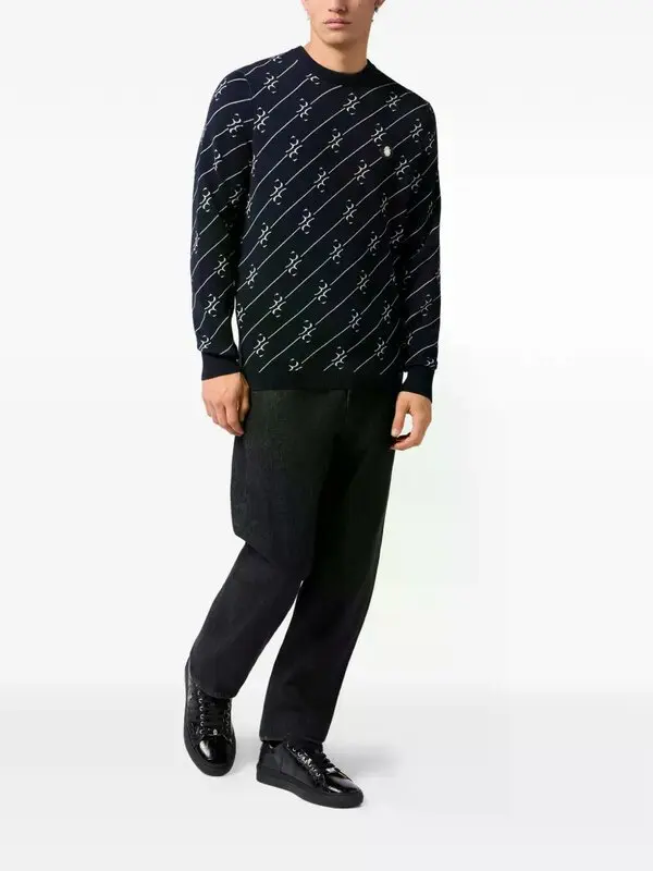 BILLIONAIRE All-over Print Round-neck Sweater