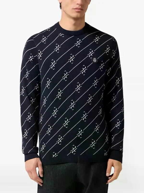 BILLIONAIRE All-over Print Round-neck Sweater