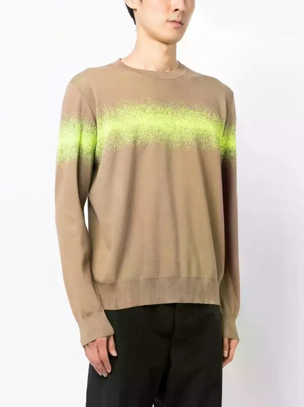 Herno Spray-paint Effect Fine Knit Sweatshirt - Brown