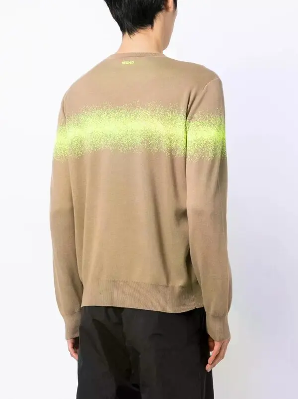 Herno Spray-paint Effect Fine Knit Sweatshirt - Brown