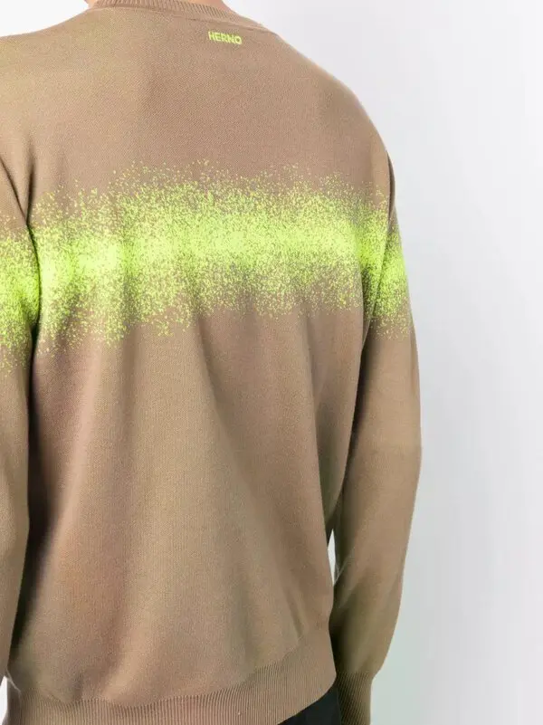 Herno Spray-paint Effect Fine Knit Sweatshirt - Brown