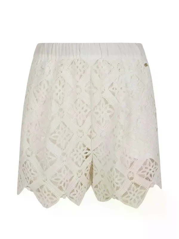 Herno Crochet Scalloped Shorts - Neutrals