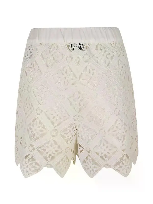 Herno Crochet Scalloped Shorts - Neutrals