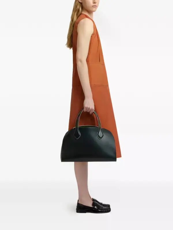 Marni Contrast Edges Leather Shoulder Bag - Black