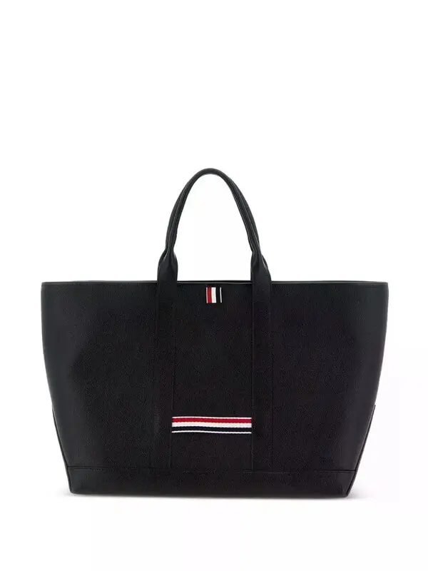 Thom Browne Calfskin Leather Tote Bag - Black