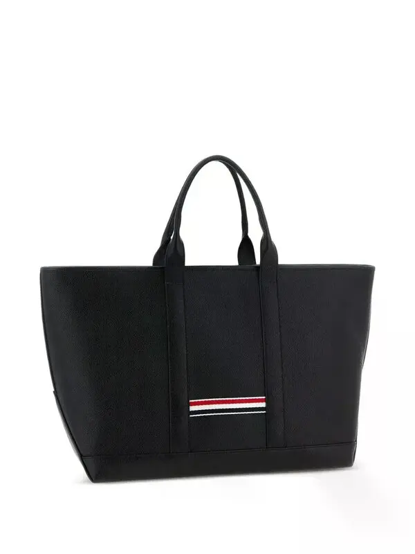 Thom Browne Calfskin Leather Tote Bag - Black