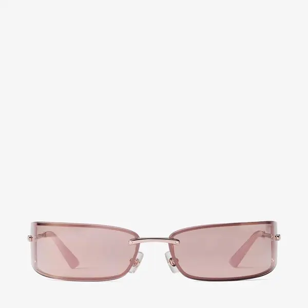 JIMMY CHOO Rectangular Metal Sunglasses - Pale Gold