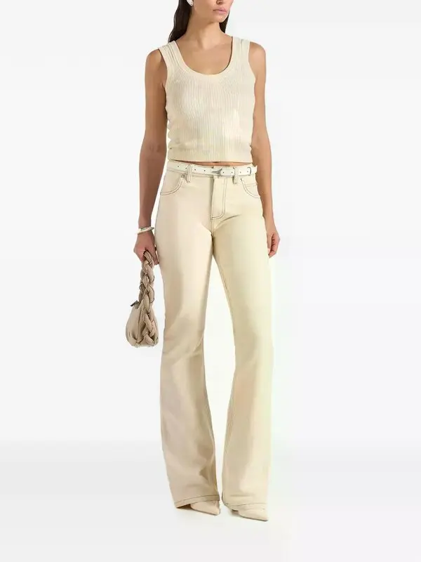 Manière De Voir Abbie Stacked Flare Jeans - Neutrals