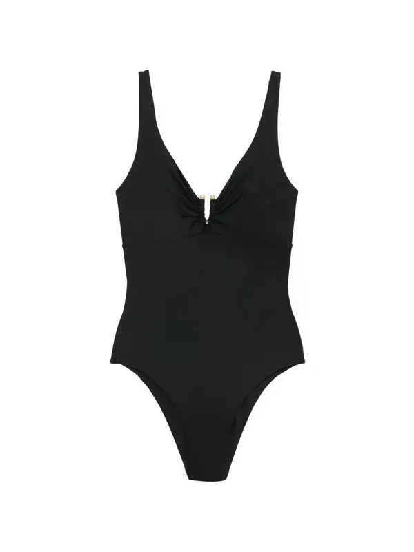FISICO Gathered-detail One-piece Swimsuit - Black