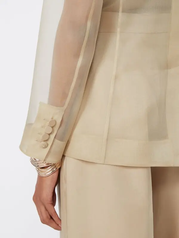 Max Mara Silk Organza Double-breasted Blazer - Sand