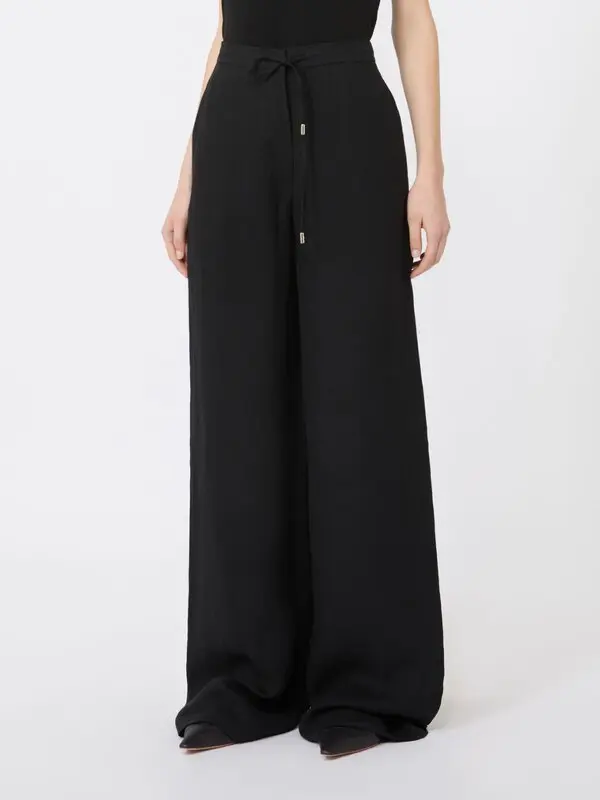 Max Mara Linen Twill Jogger Trousers - Black