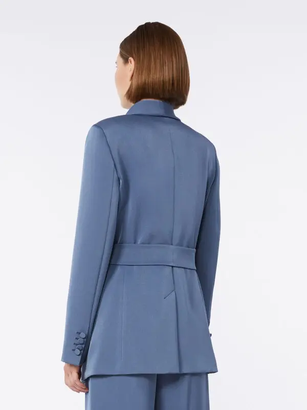 Max Mara Lightweight Satin Double-breasted Blazer - Avio