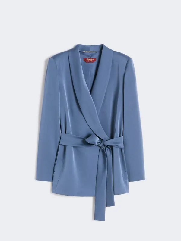 Max Mara Lightweight Satin Double-breasted Blazer - Avio
