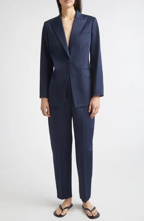 Partow Bow Stretch Cotton Jacket - Navy