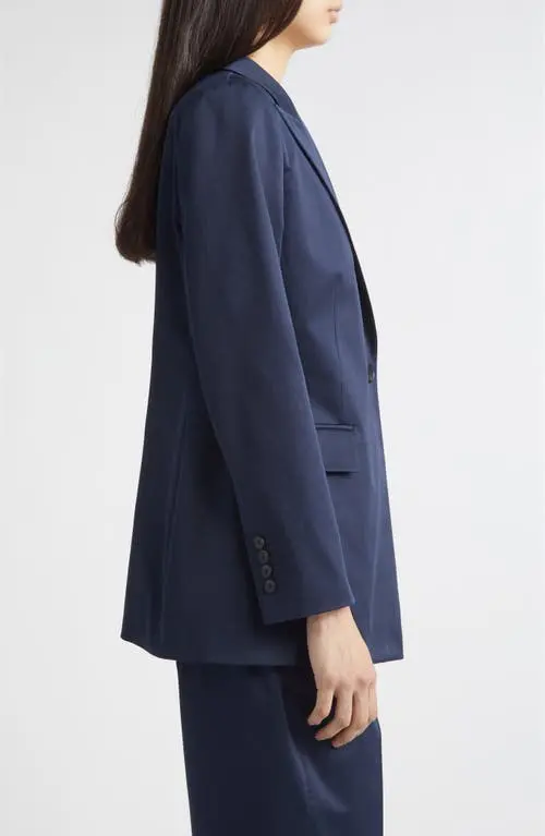 Partow Bow Stretch Cotton Jacket - Navy