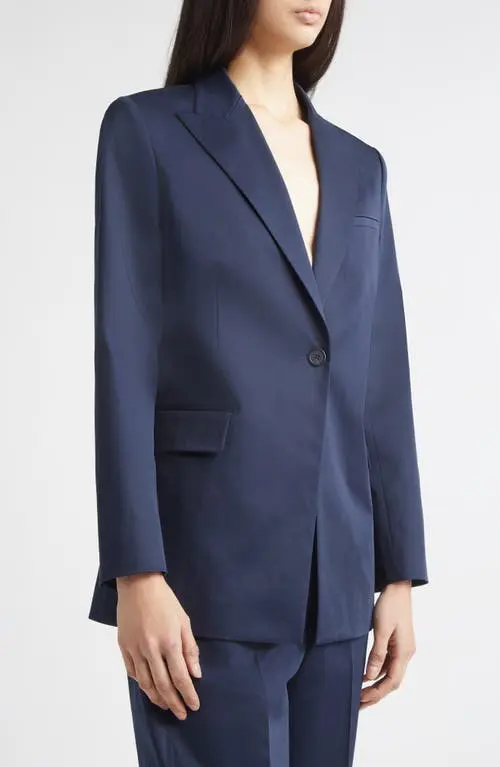 Partow Bow Stretch Cotton Jacket - Navy