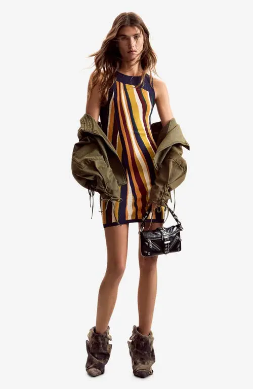 Desigual Sleeveless Striped Knit Minidress