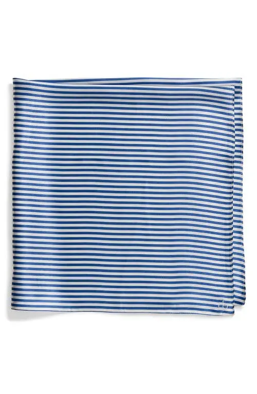 Rag & Bone Gail Stripe Silk Scarf - Blue/white
