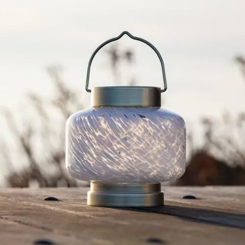 ALLSOP HOME & GARDEN Boaters Solar Lanterns Square Handblown Glass