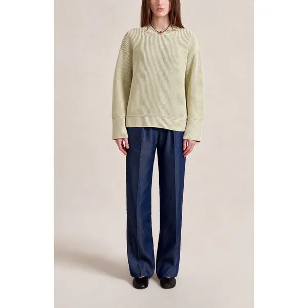 LA LIGNE Calvin Cotton Sweater - Celadon