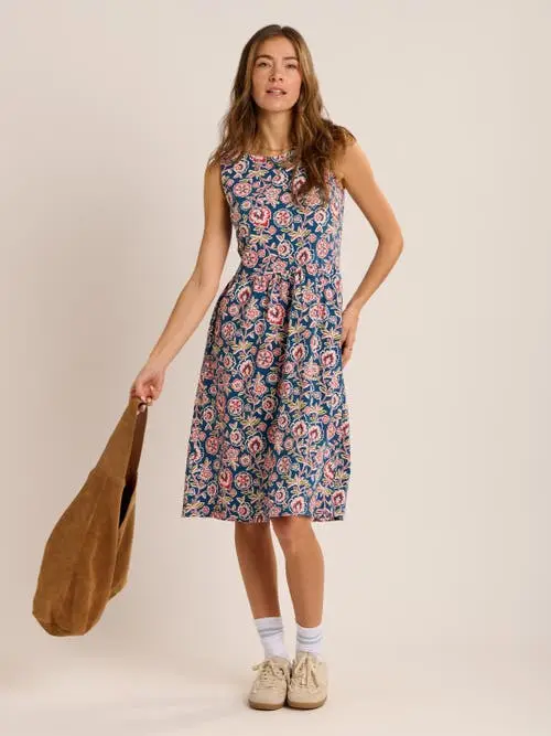 BRAKEBURN Mary Bloom Fit-and-flare Dress