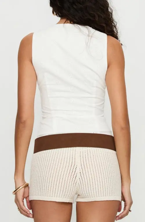 Princess Polly Eyelet Lace Trim Cotton Tank