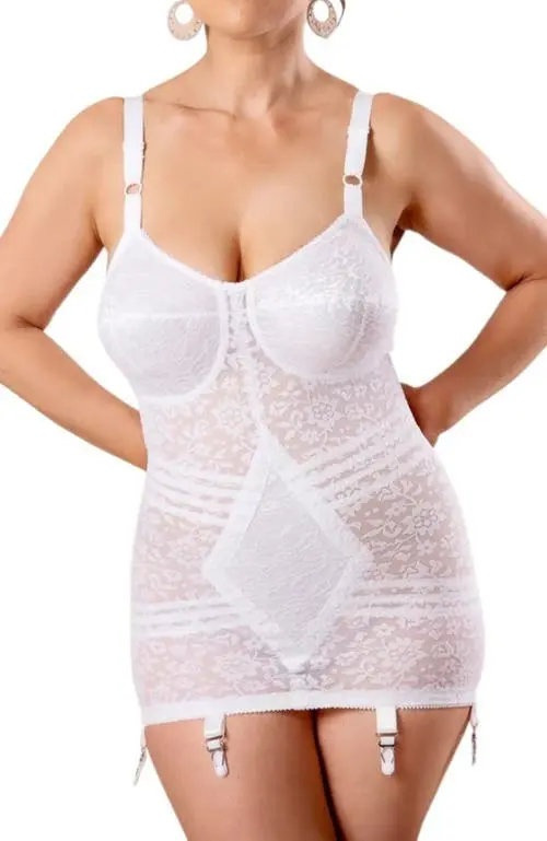 RAGO Extra Firm Floral Body Briefer - White