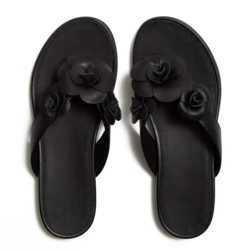 Fitflop Gracie Flower Flip-flops - Black