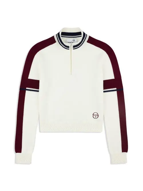 SERGIO TACCHINI Nota Knit Quarter Zip - Gardenia