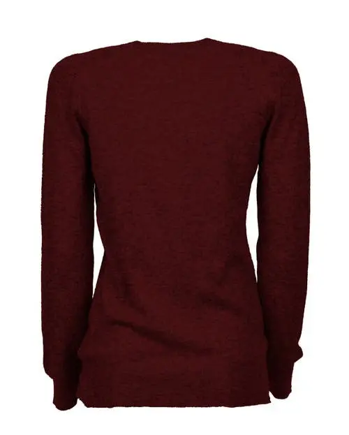 MONTICELLI CASHMERE Pure Cashmere Essential V-neck Sweater - Bordeaux