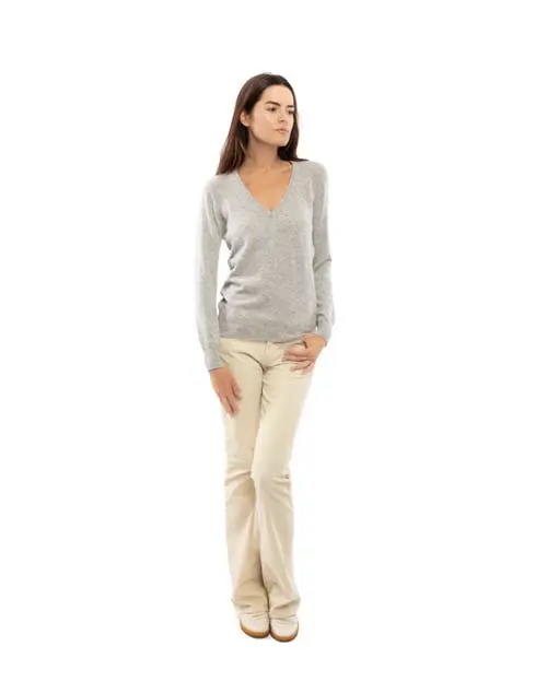 MONTICELLI CASHMERE Pure Cashmere Essential V-neck Sweater - Bordeaux