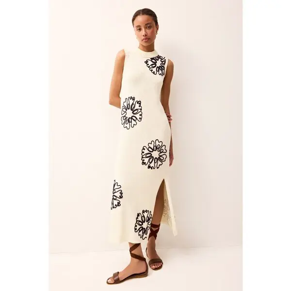 MARIE OLIVER Patricia Embroidered Knit Dress