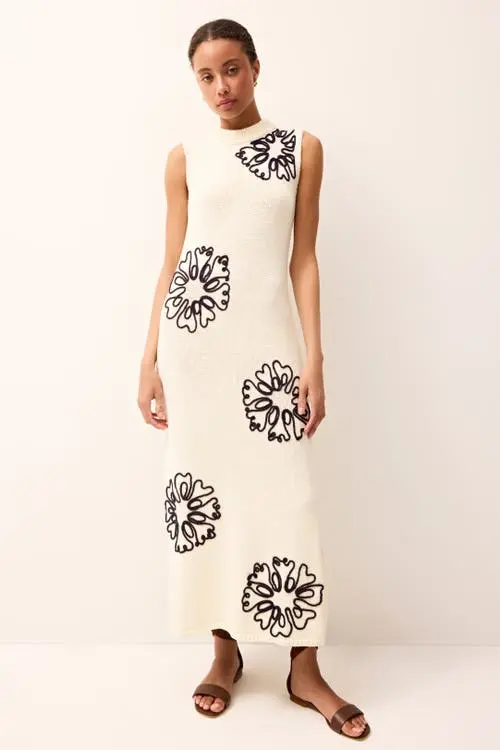 MARIE OLIVER Patricia Embroidered Knit Dress
