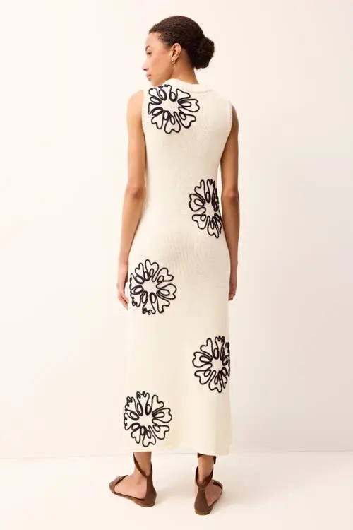 MARIE OLIVER Patricia Embroidered Knit Dress