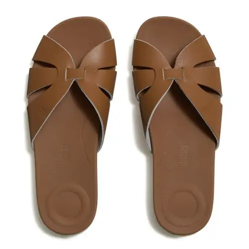 Fitflop Solay Waterproof Woven Slides - Desert Tan