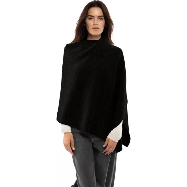 MONTICELLI CASHMERE Double-knit Pure Cashmere Cape Wrap - Black