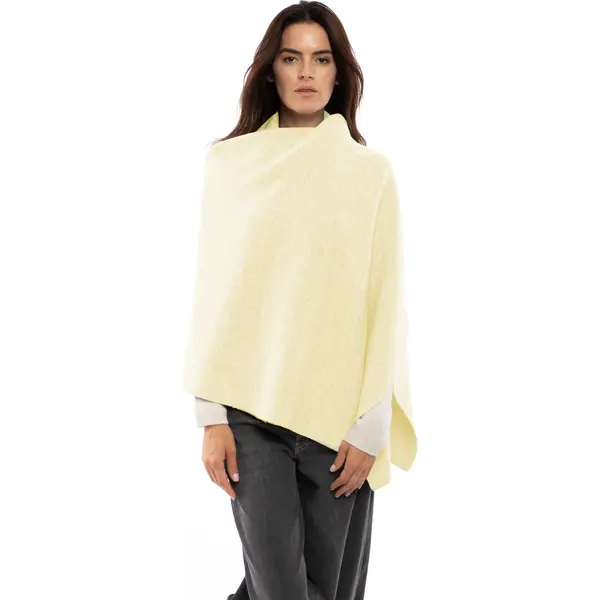 MONTICELLI CASHMERE Double-knit Pure Cashmere Cape Wrap - Butter Yellow