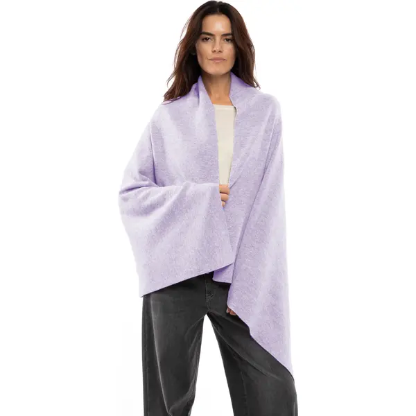 MONTICELLI CASHMERE Double-knit Pure Cashmere Cape Wrap - Lilac