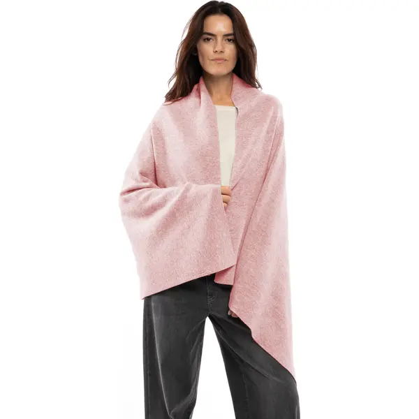 MONTICELLI CASHMERE Double-knit Pure Cashmere Cape Wrap - Old Rose