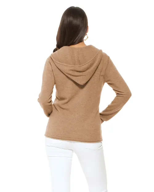 MONTICELLI CASHMERE Pure Cashmere Double Zip Hoodie - Camel