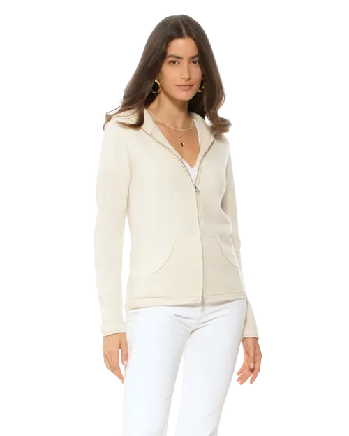 MONTICELLI CASHMERE Pure Cashmere Double Zip Hoodie - Camel