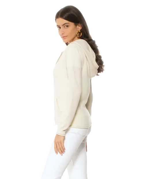 MONTICELLI CASHMERE Pure Cashmere Double Zip Hoodie - Camel